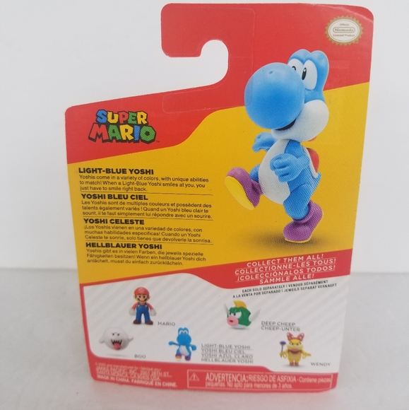 Jakks | Toys | World Of Nintendo Super Mario Light Blue Yoshi Figure 25 ...